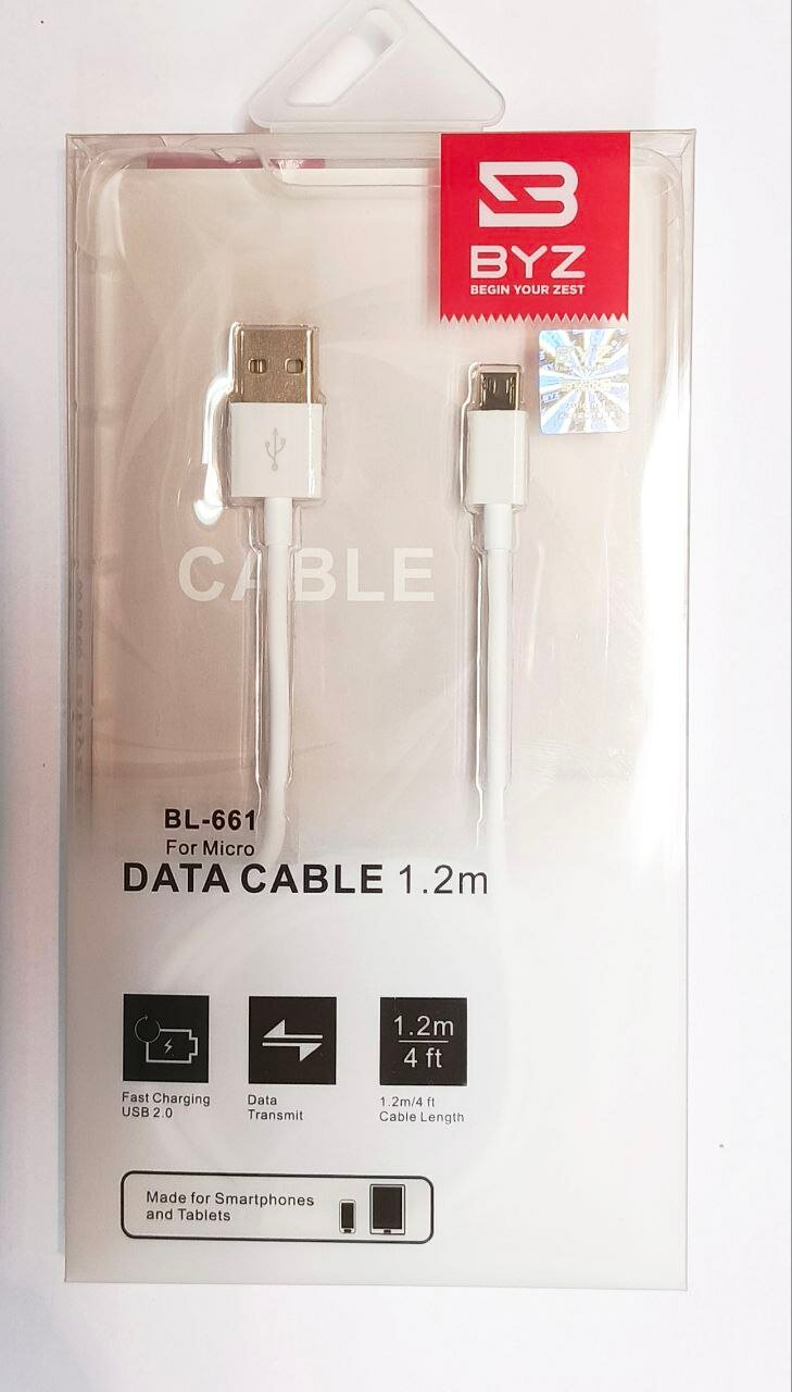 Кабель Usb Micro BYZ BL-661 (1.2м), белый