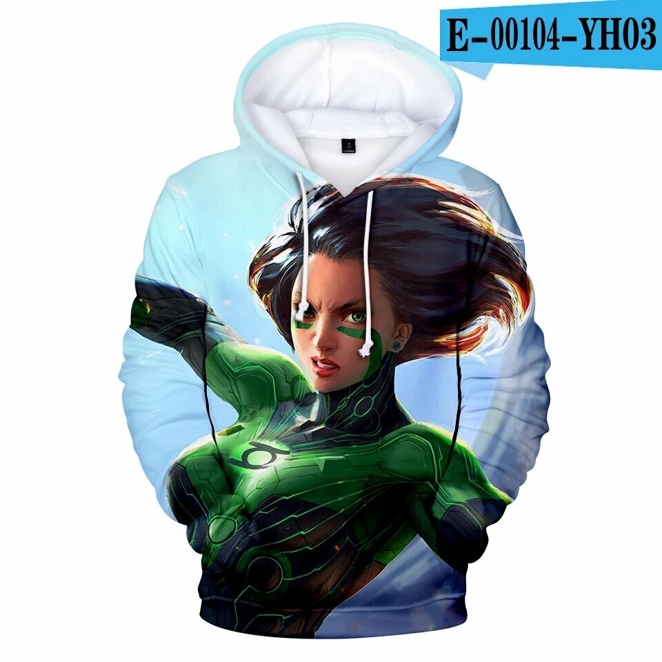 Alita Battle Angel 3D Print Hoodies Изумрудный, XS, 3D