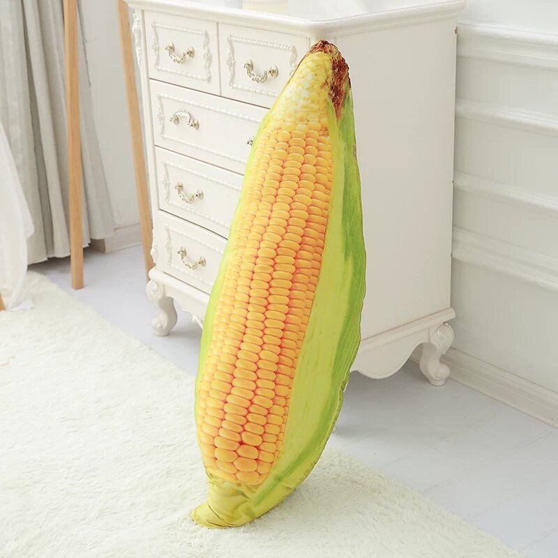 Подушка-игрушка-кукуруза из плюша, 48x14 см, мягкая 0.2 кг, игрушка для детей, подарок-декор для дома