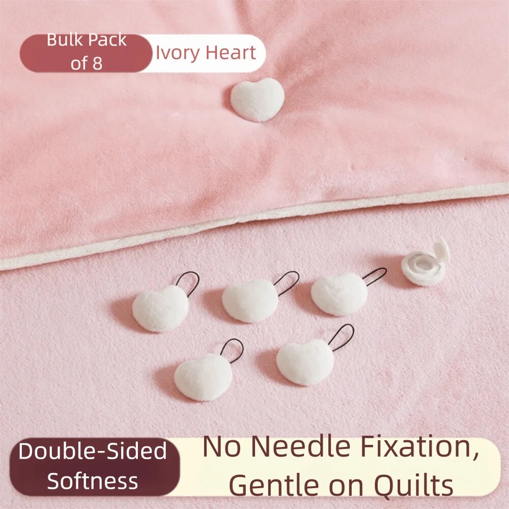 Фиксаторы для одеял Ivory Heart, 8 шт, розовый, бежевый