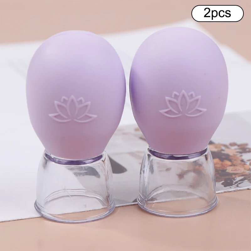 Силиконовые вакуумные банки для лица 2pcs