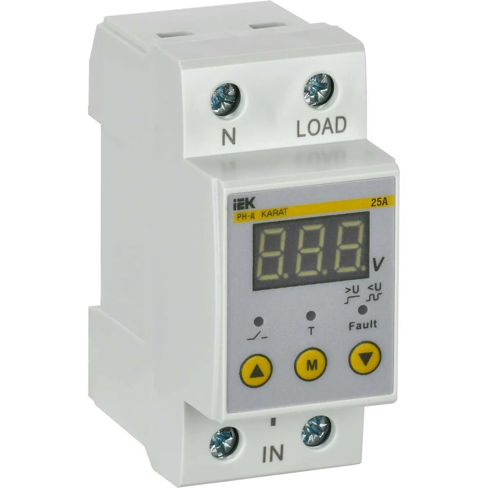 Реле напряжения IEK KARAT IVR21-1-25, однофазное, на Din-рейку, IP20, 25А