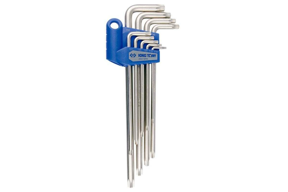 Набор Г-образных ключей TORX с отверстием T10-T50, 9шт KING TONY 20419PR