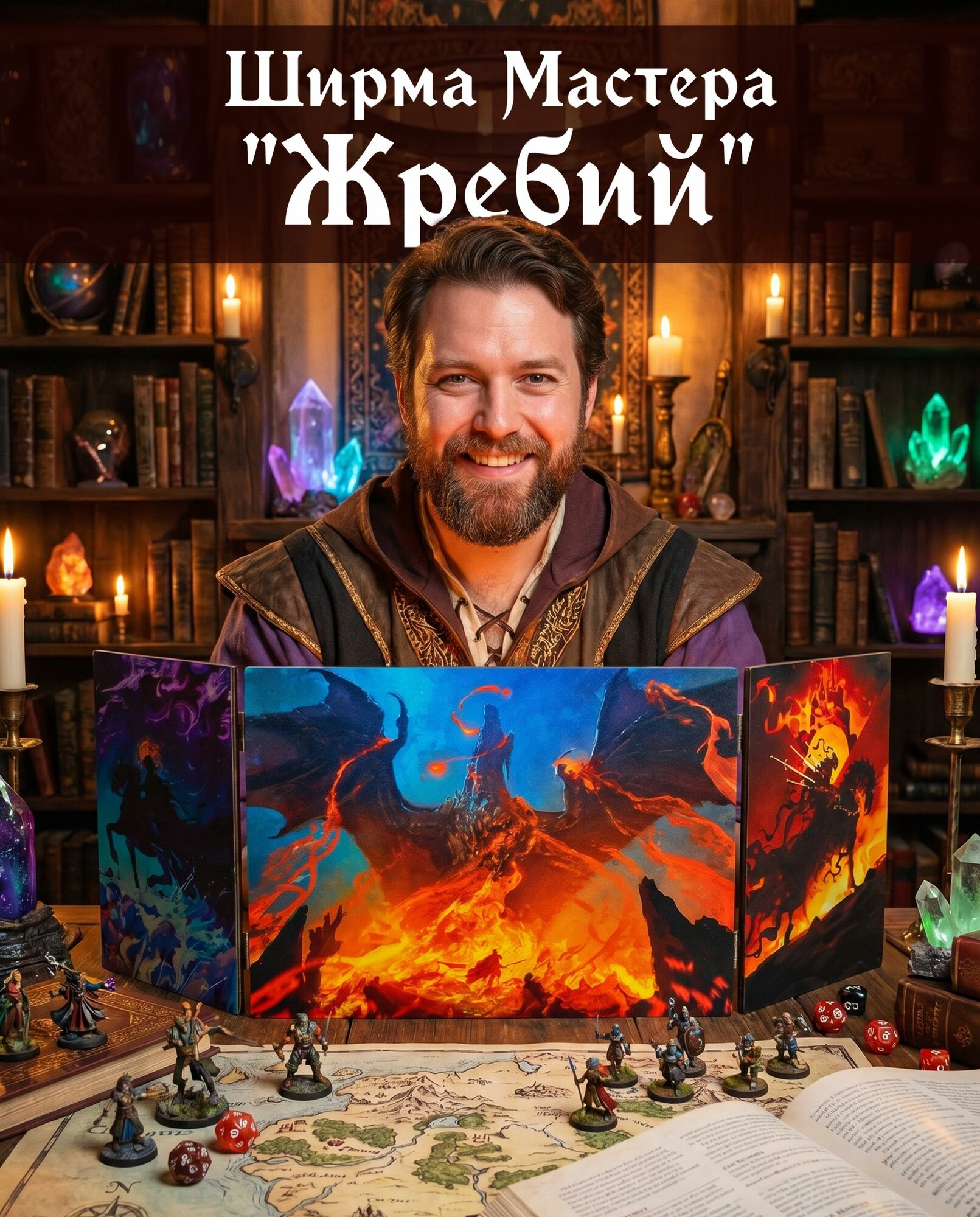 Ширма мастера днд А5 "Жребий" для DnD, dungeons and dragons, pathfinder