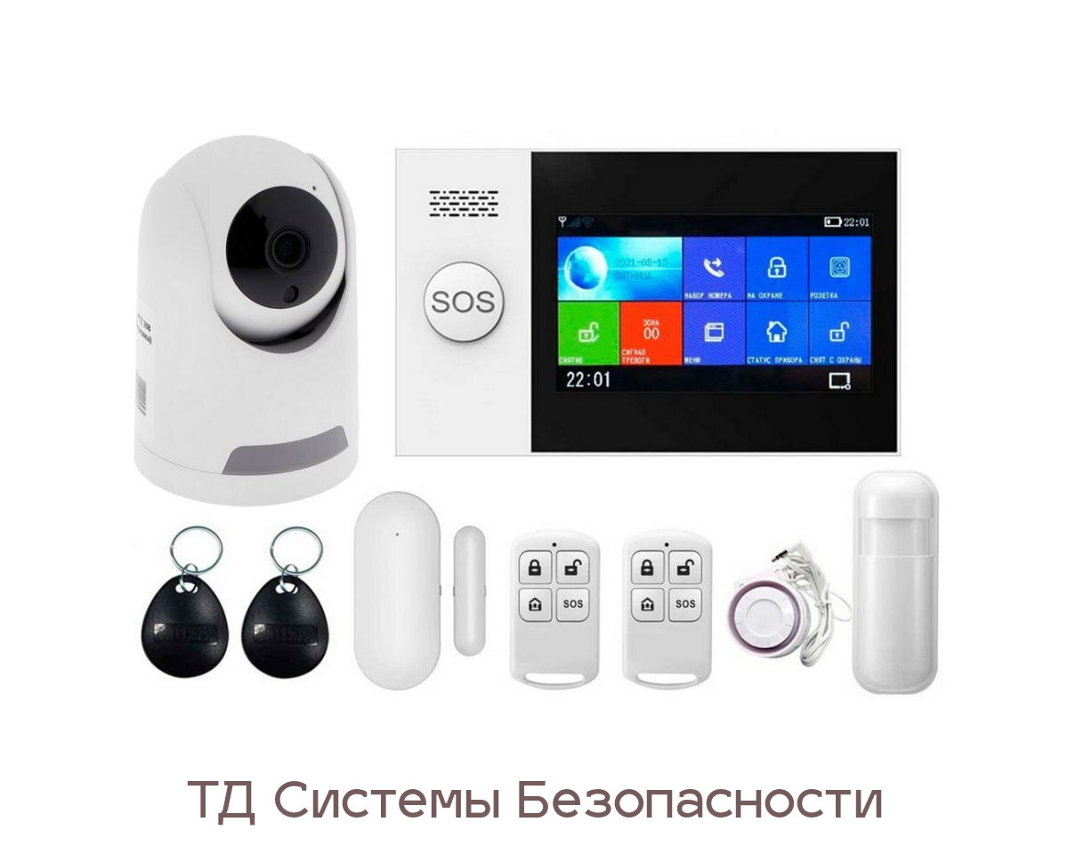 Беспроводная GSM сигнализация для дома с датчиком движения и камерой - Страж Sensor-GSM и HDcom ASW5-266-TUYA (E1864EU) (для дома и квартиры)