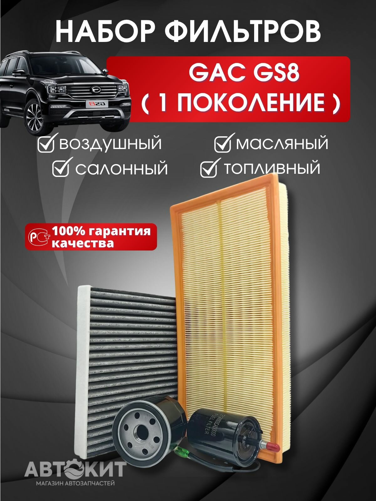Набор из 4-х фильтров GAC GS8 1 поколение