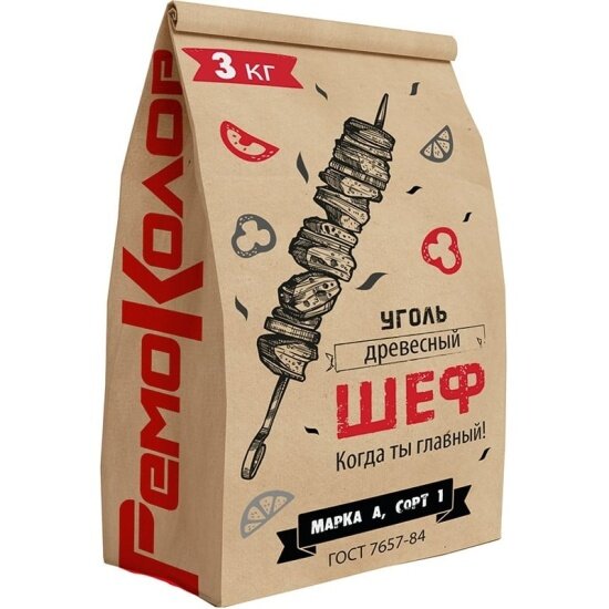 Древесный уголь Ремоколор , 3кг 69-9-928