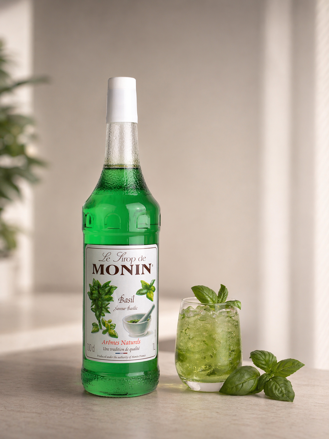 Сироп для чая и коктейлей Базилик 1л MONIN, натуральный продукт