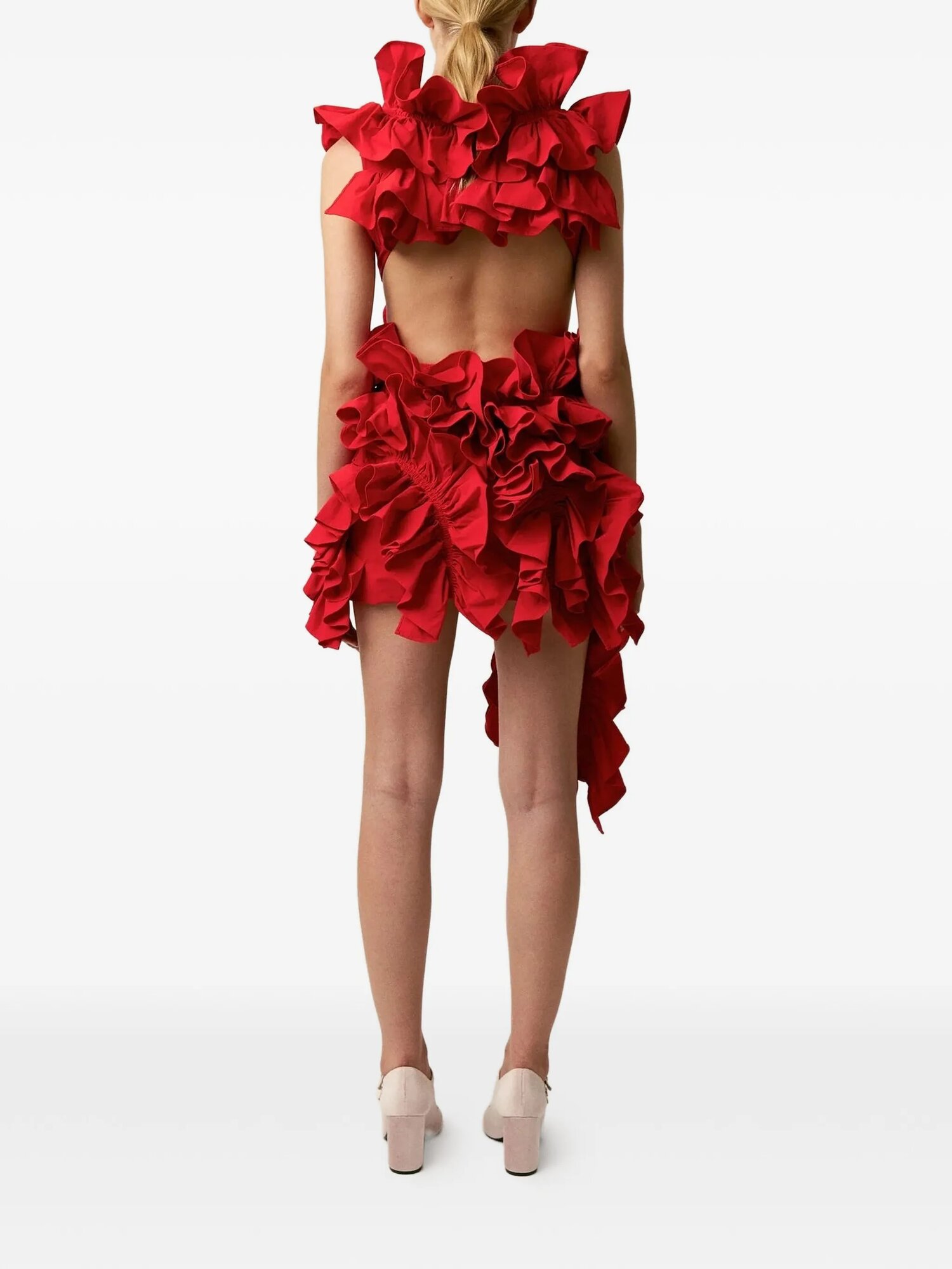 Платье ANKVAS Olive ruffled mini dress, размер 12, red — фото 1