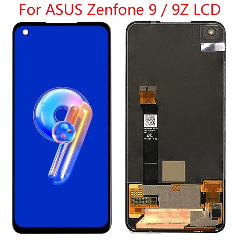 ЖК-дисплей AMOLED 5,9 дюйма для Asus Zenfone 9 AI2202-1A006EU AI2202 AI2202_B, сенсорный экран с дигитайзером в сборе Zenfone 9 9Z LCD