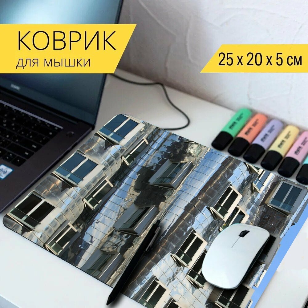 Коврик для мыши с принтом "Фасад, строительство, архитектура" 25x20см.