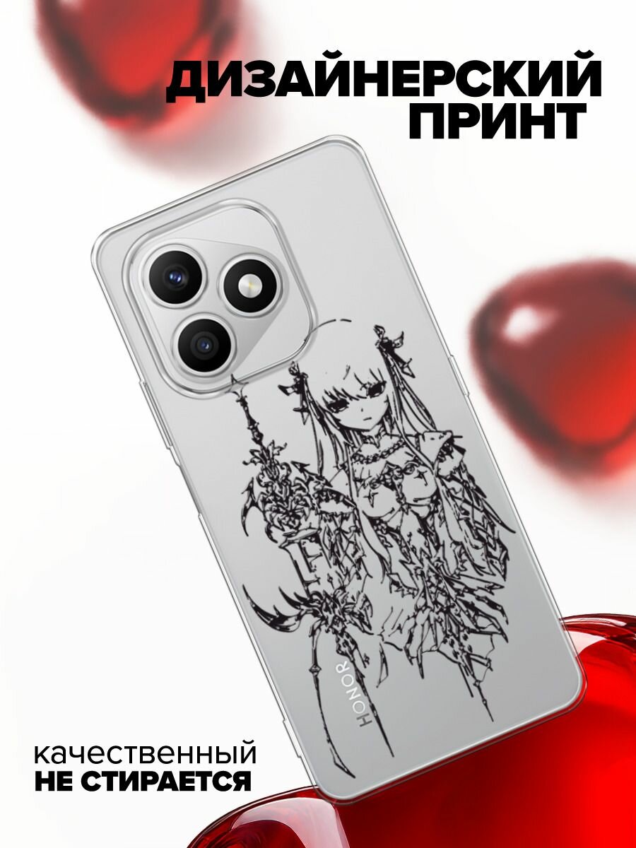 Силиконовый чехол на Honor X8d / Хонор X8d с принтом Аниме девушка с мечом — фото 1