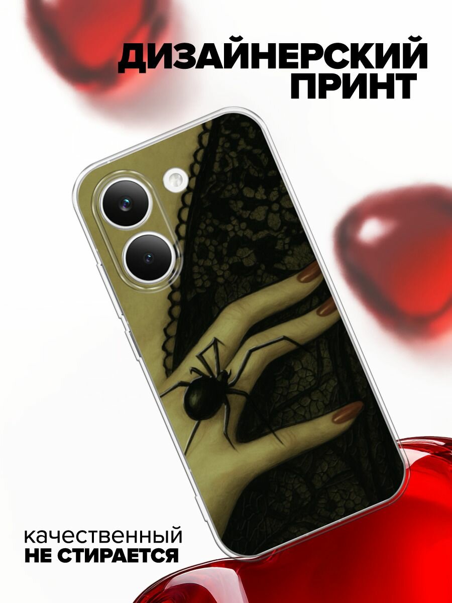 Силиконовый чехол на Poco X8 Pro / Поко X8 Про с принтом Черная вдова — фото 1