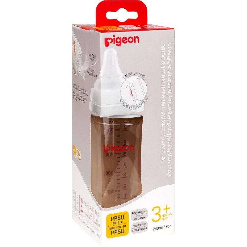 Бутылочка Pigeon для кормления из премиального пластика 240мл, PPSU