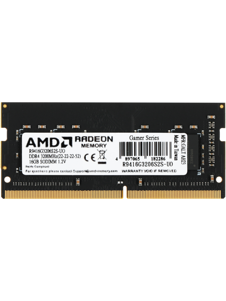 Память DDR4 16GB 3200MHz AMD R9416G3206S2S-UO R9 OEM PC4-25600 CL22 SO-DIMM 260-pin 1.2В OEM