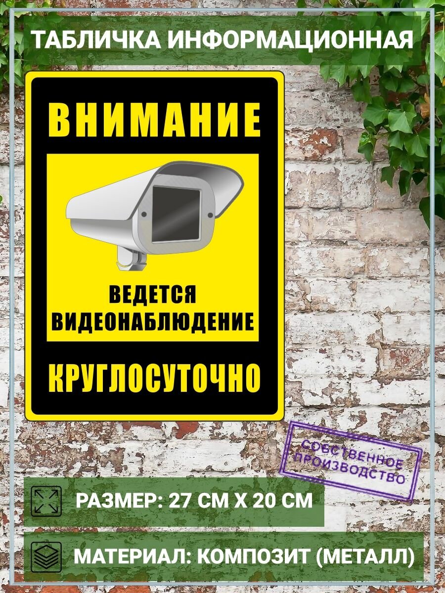 Табличка информационная Внимание Ведется видеонаблюдение №007