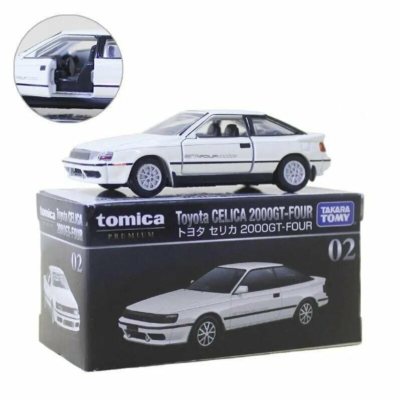 Машинка TOMICA TOMY 1/64 TP02 Toyota CEIica 2000GT-Four White Premium Подарок детям коллекции игрушек из сплава автомобилей-FBY