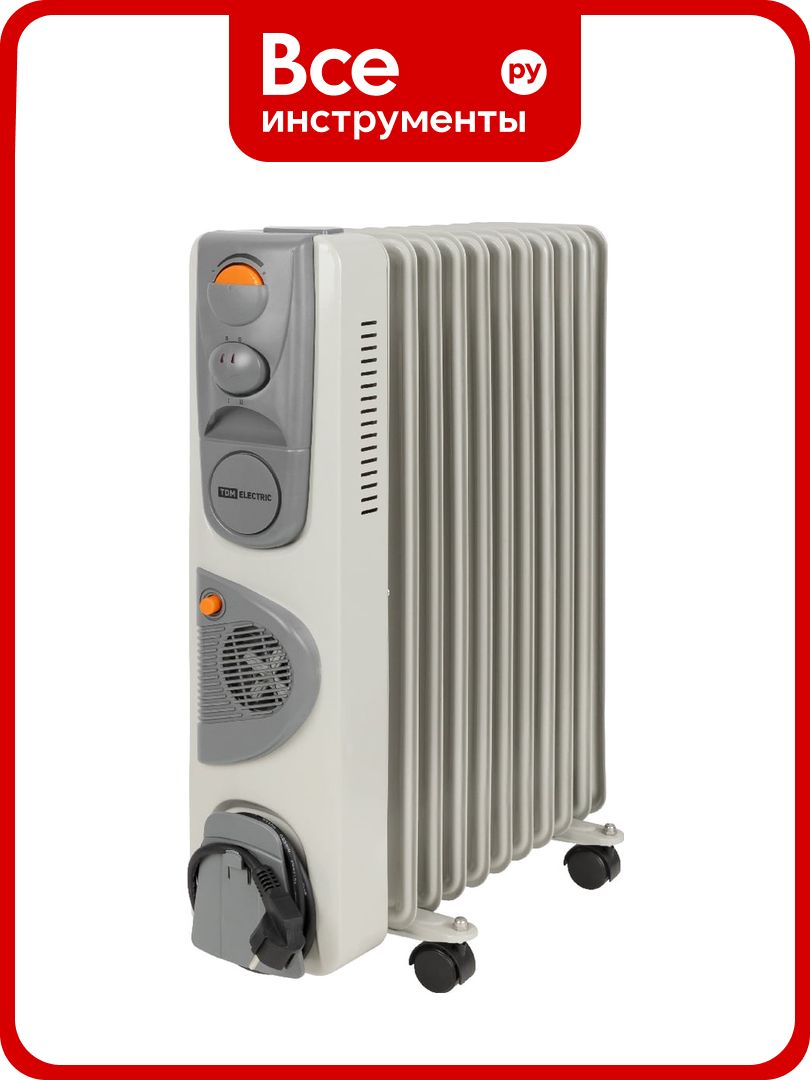 Масляный обогреватель TDM ELECTRIC МО-11ТВ с тепловентилятором, регулируемым термостатом, механическим управлением