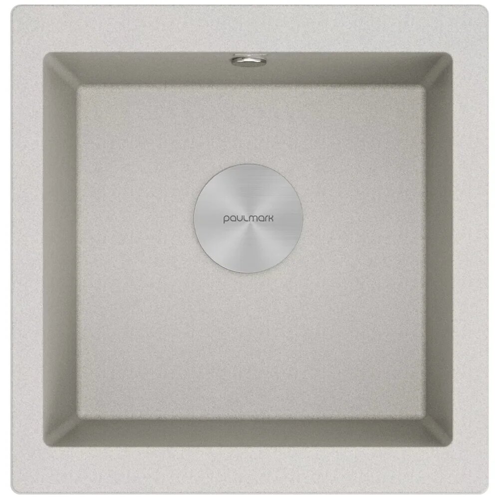 Мойка кухонная Paulmark Brilon PM104546-GR 45x46, прямоугольная, мойка для кухни, серая, матовая, российская
