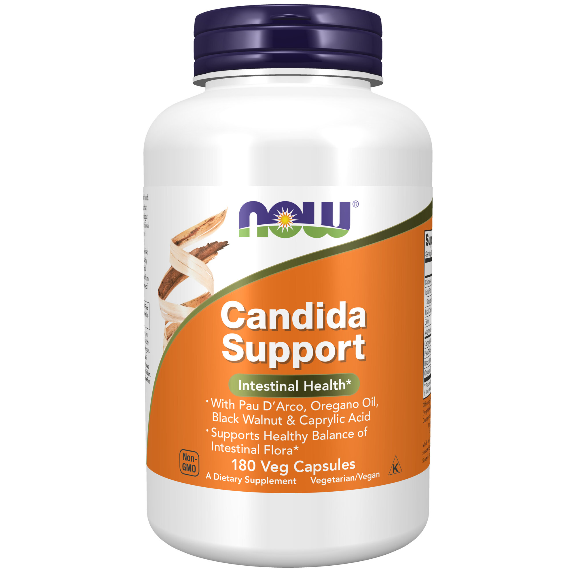 Комплекс для здоровья кишечника и пищеварительной системы, NOW, Candida Support, 180 растительных капсул, веган