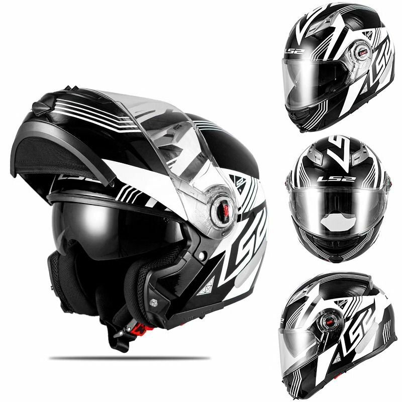 LS2 HELMETS Мотошлем, цвет: белый, черный матовый, размер: XL