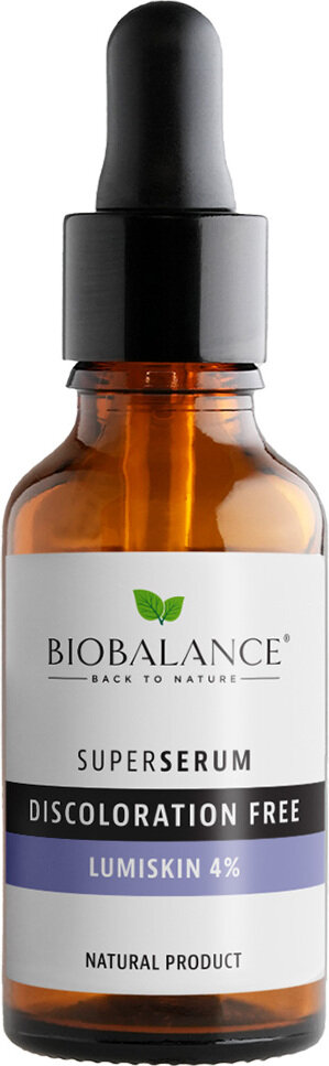 BIOBALANCE Сыворотка для лица для борьбы с темными пятнами и пигментацией Biobalance Super Serum Discoloration Free Lumiskin 4% 60ml