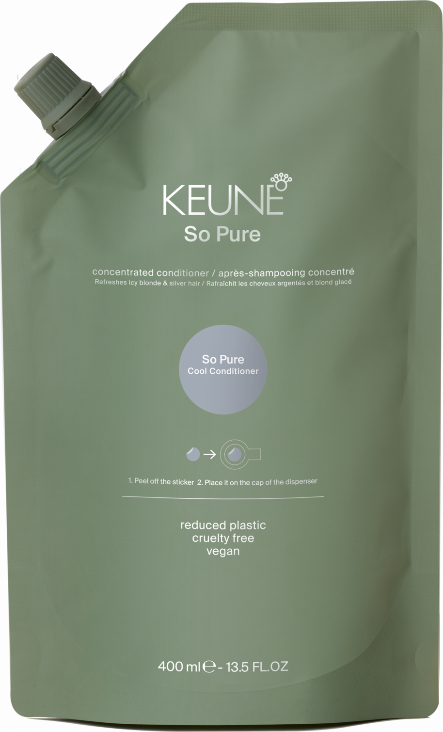 KEUNE Haircosmetics СПА кондиционер освежающий 400 мл (рефил) So Pure Cool Conditioner Refill 400 250ml