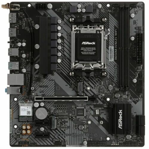Материнская плата ASRock B650M-H/M.2+ WiFi - AM5, AMD B650, 2xDDR5-5200 МГц, 1xPCI-Ex16, 2xM.2, Micro-ATX