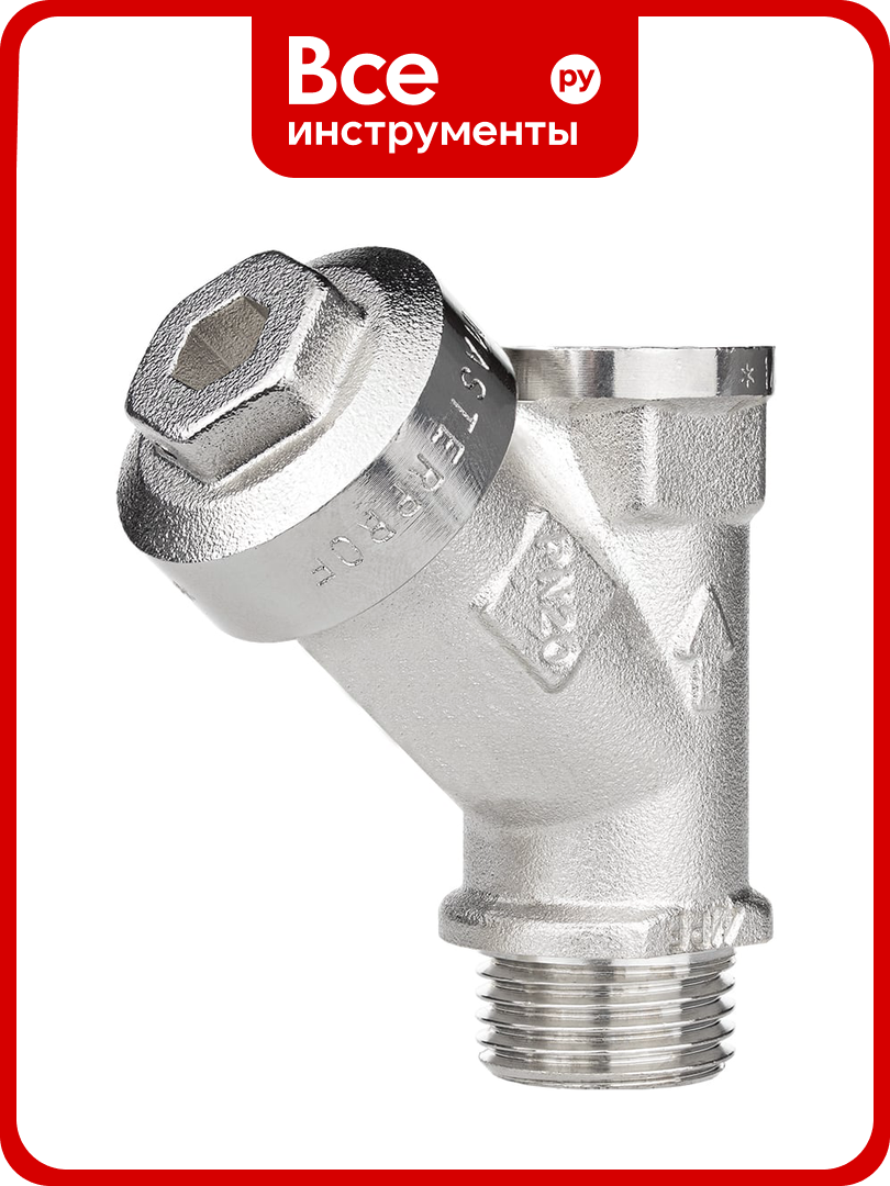 Косой фильтр грязевик MPF 1/2", в/н, с магнитом ИС.072781 для очистки потока