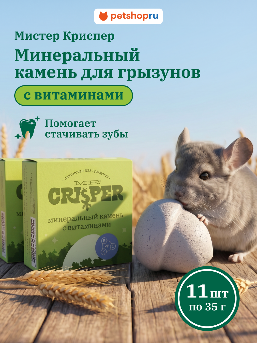 Мистер Криспер Минеральный камень для грызунов с витаминами, 11шт