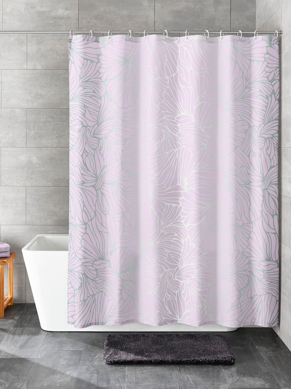 Штора тканевая для ванной Kleine Wolke Temptation 180х200см, цвет сиреневый