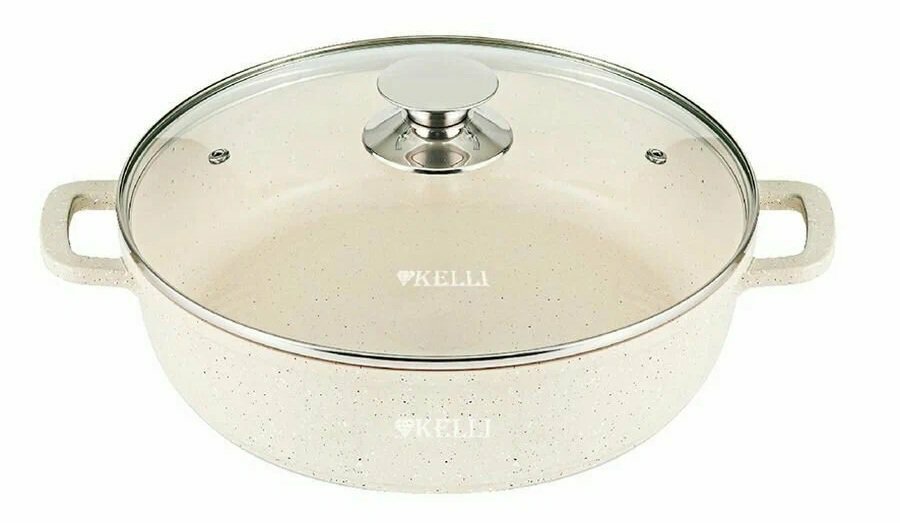 Сотейник 24см Kelli KL-4715-24 бежевый