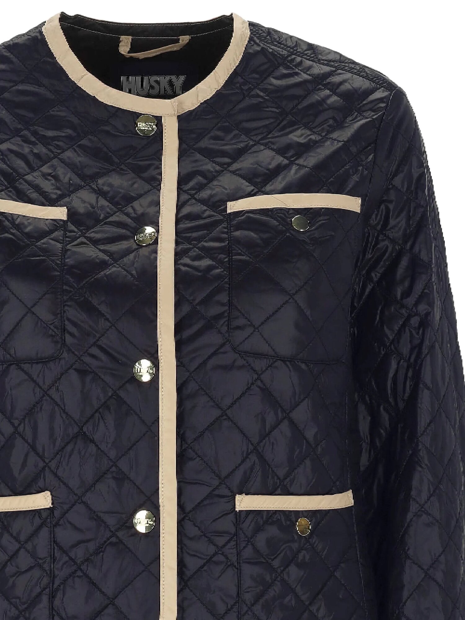 Куртка Husky Quilted contrast-trim jacket, размер 46, blue — фото 1