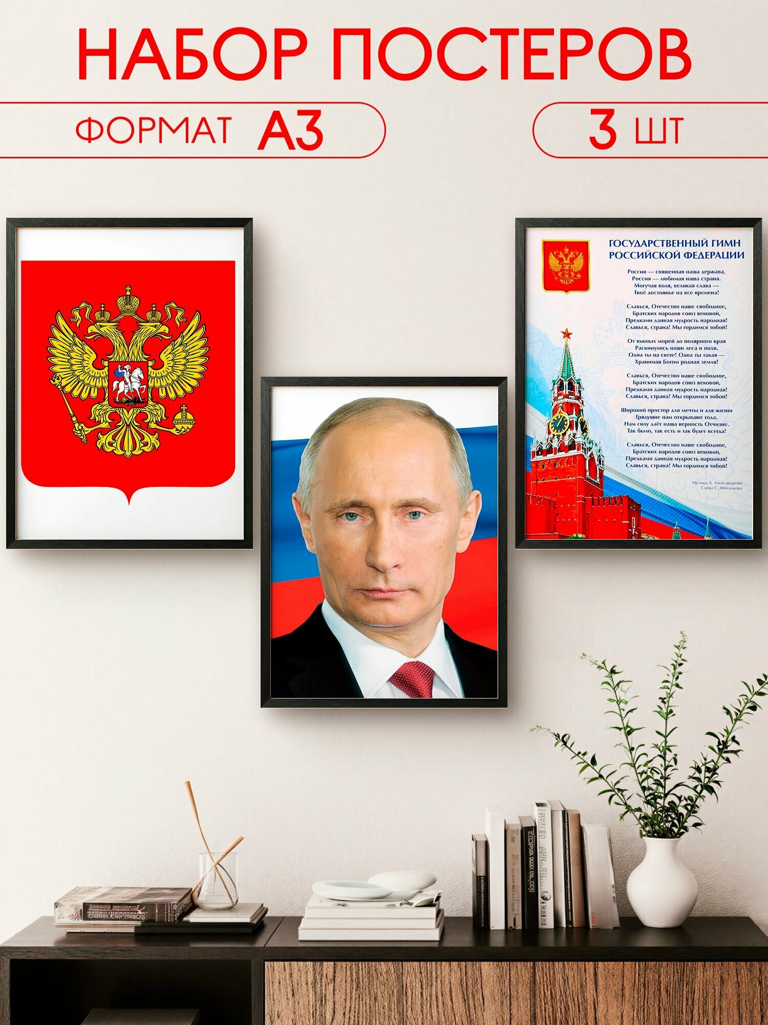 Эстетичные постеры А3 для интерьера символы РФ