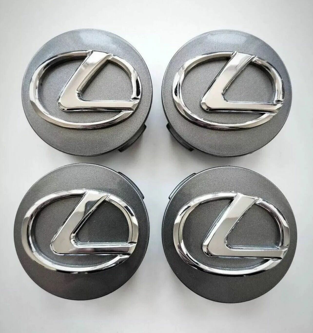 Колпачки ступицы 62 мм для Lexus, серый, ABS + алюминий, комплект 4 шт, OEM 42603-30590 42603-06080