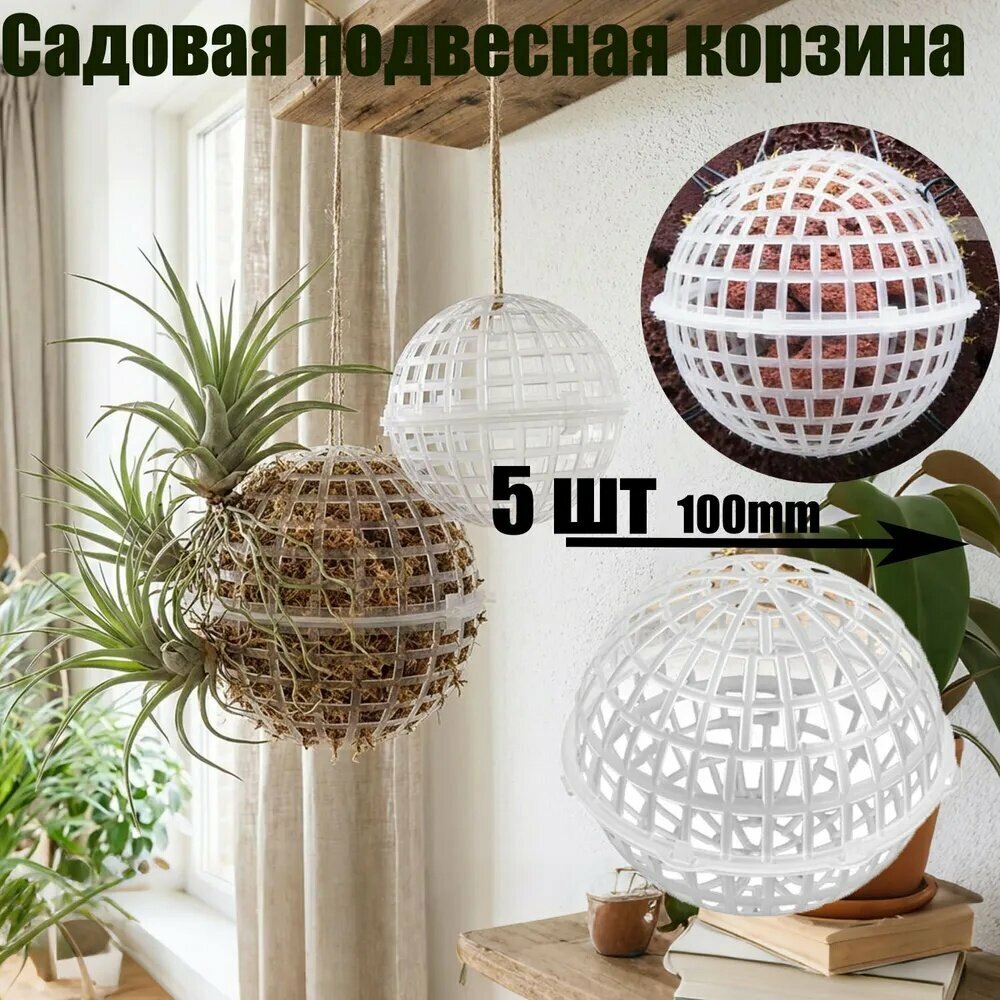 Сферический 100mm 5 шт, пластиковая для посадки мха в аквариум.