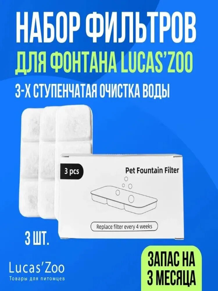 Сменные фильтры для питьевого фонтана Lucas'Zoo