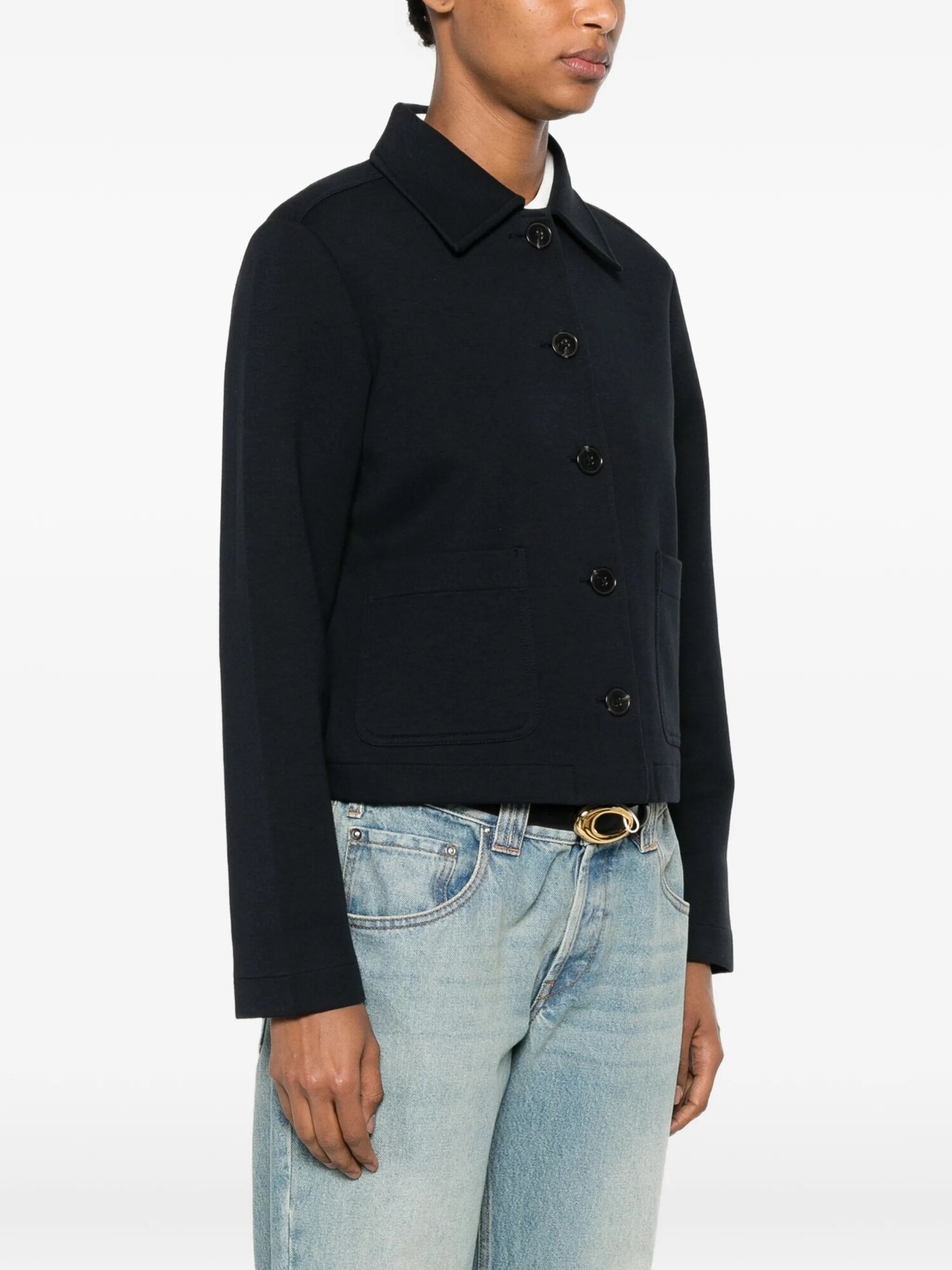 Куртка Marc O'Polo Button-up patch-pocket jacket, размер 38 EU, blue — фото 1