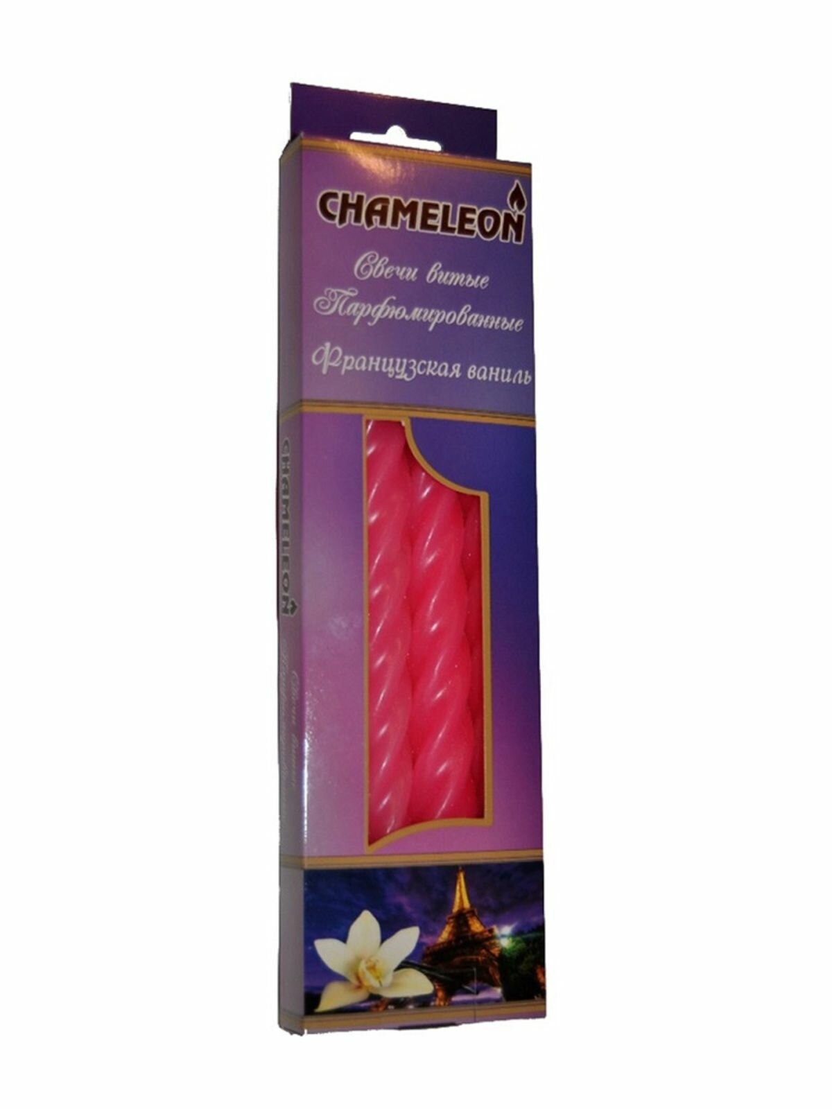 Chameleon Свеча витая Французская ваниль, крупный виток, 4 шт