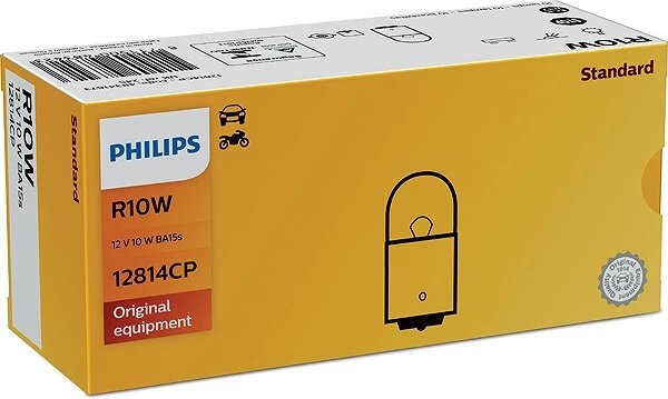 Лампа 12V R10W 10W PHILIPS 1 шт. картон 12814CP