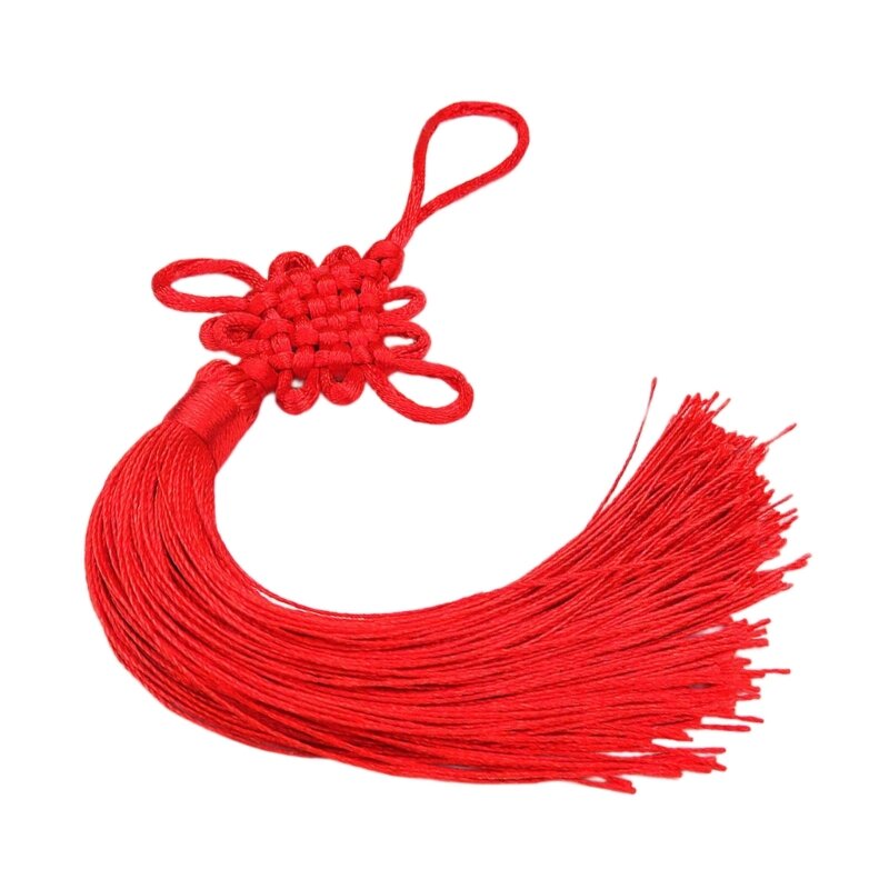 Chinese Knot with Tassels Handmade Chinese Knotting Cord New Year Gift for Chinese Spring Festival and Home Decoration