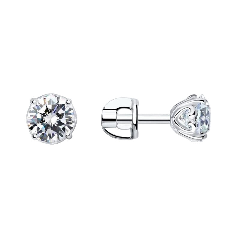 Серьги Яхонт, серебро, 925 проба, фианит