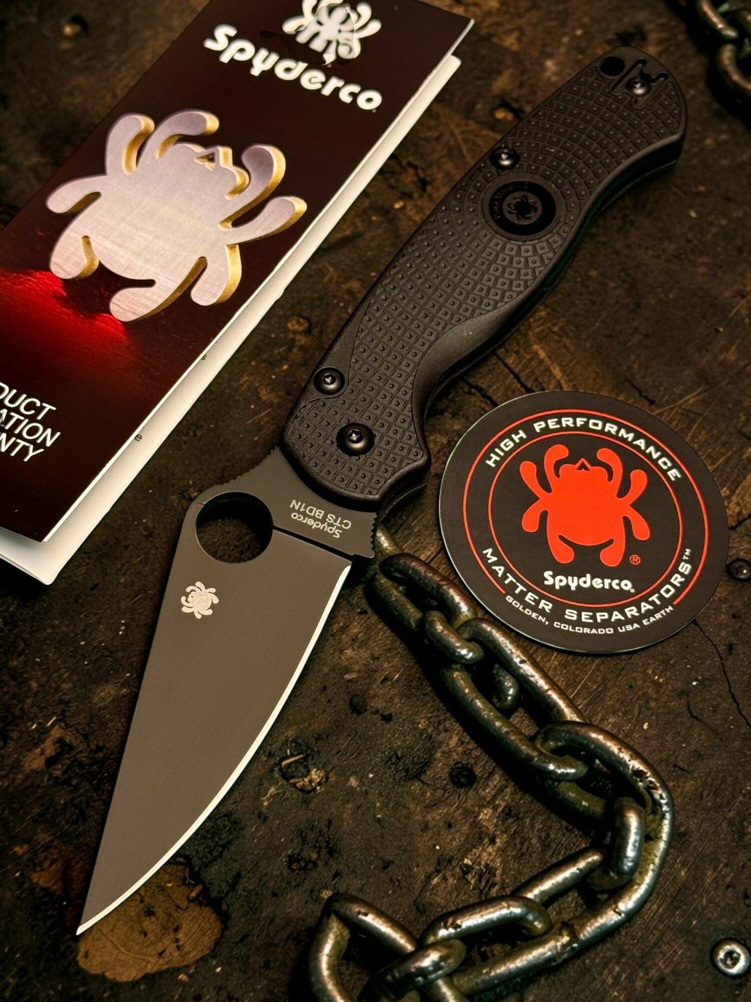 Нож складной Spyderco SC81PBBK2 Para Military 2, CTS-BD1N Black Blade, FRN Handle