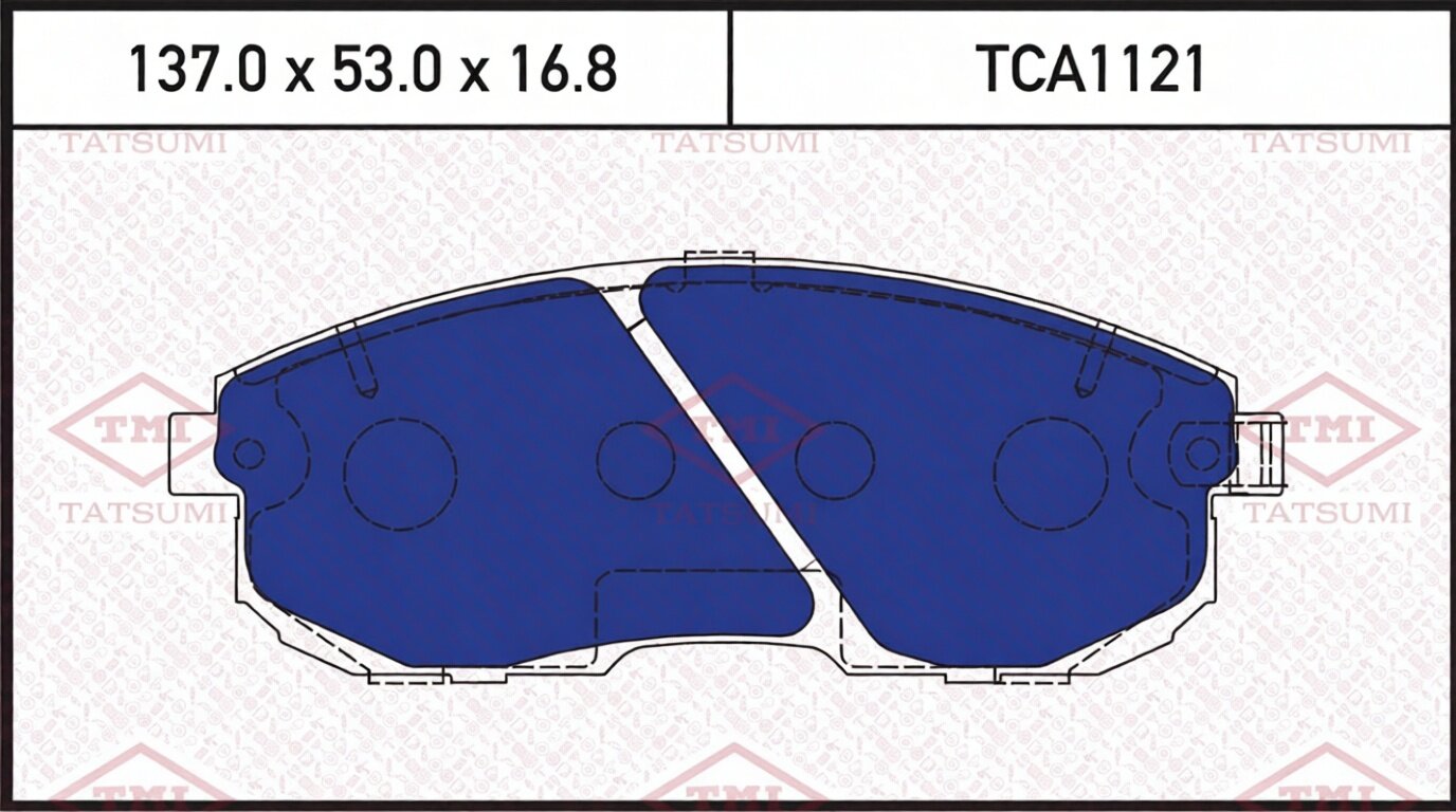 Колодки тормозные дисковые передние NISSAN Juke/Teana/Tiida 03- TCA1121 TATSUMI арт. TCA1121