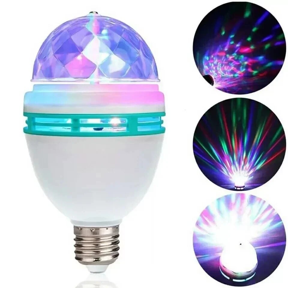 RGB Светодиодный вращающийся светильник E27 для вечеринок