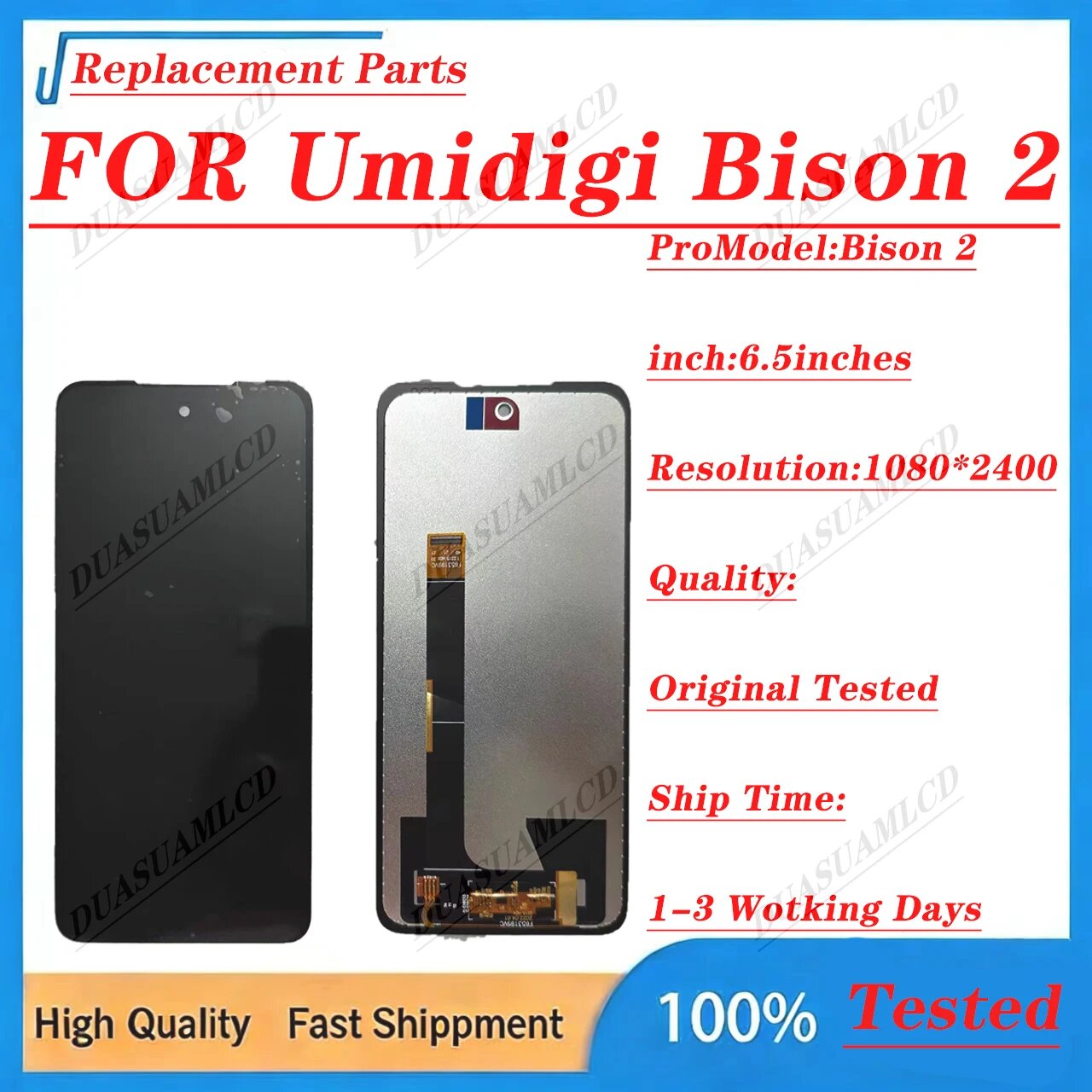 Для Umidigi Bison 2021, Bison Pro, Bison 2: Дисплей LCD в сборе с сенсорным экраном (дигитайзером), полный комплект для ремонта и замены