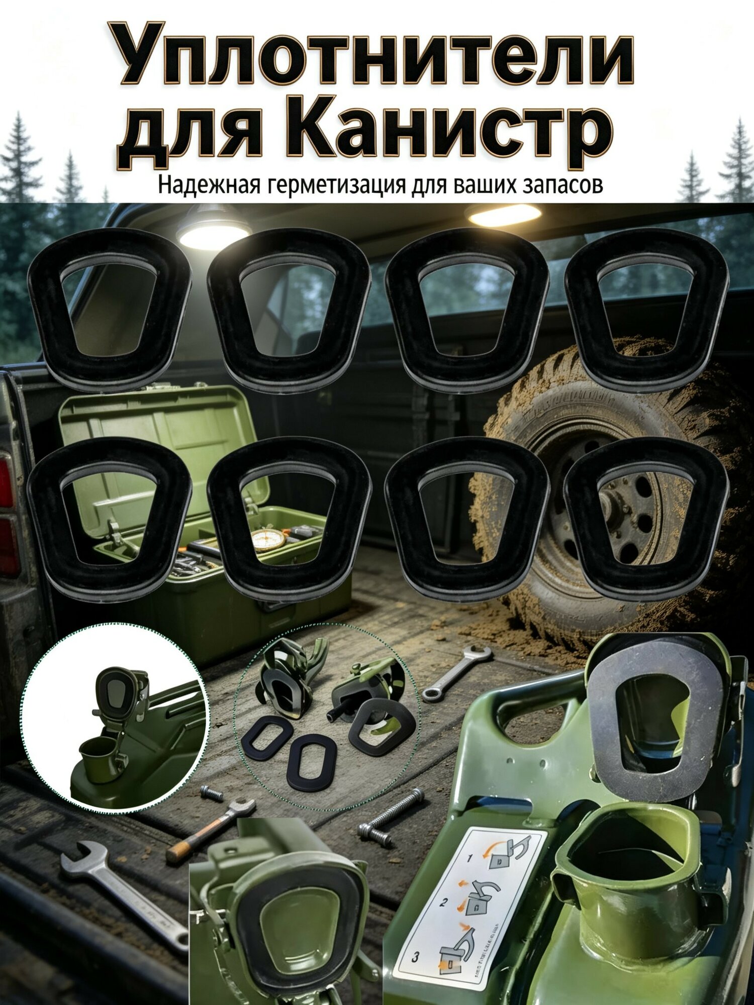 Прокладка для канистры из маслобензостойкой резины, уплотнительное кольцо крышки против протечек и испарений для 5 10 20 л