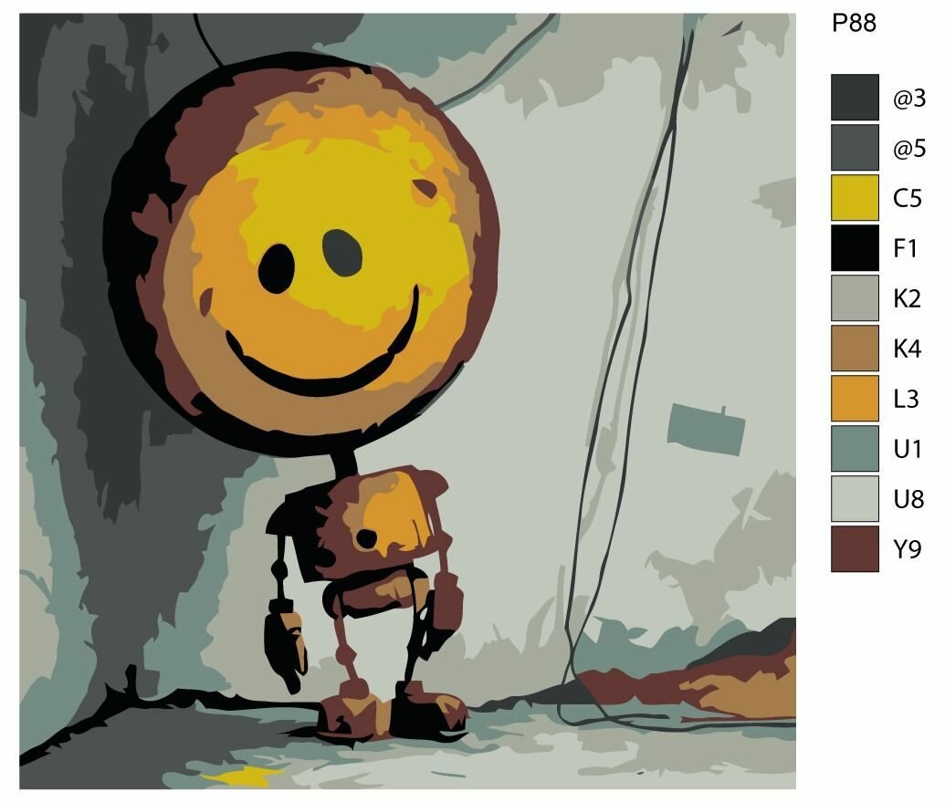 Детская картина по номерам P88 "Компьютерная игра Machinarium (Машинариум). Йозеф" 30x30