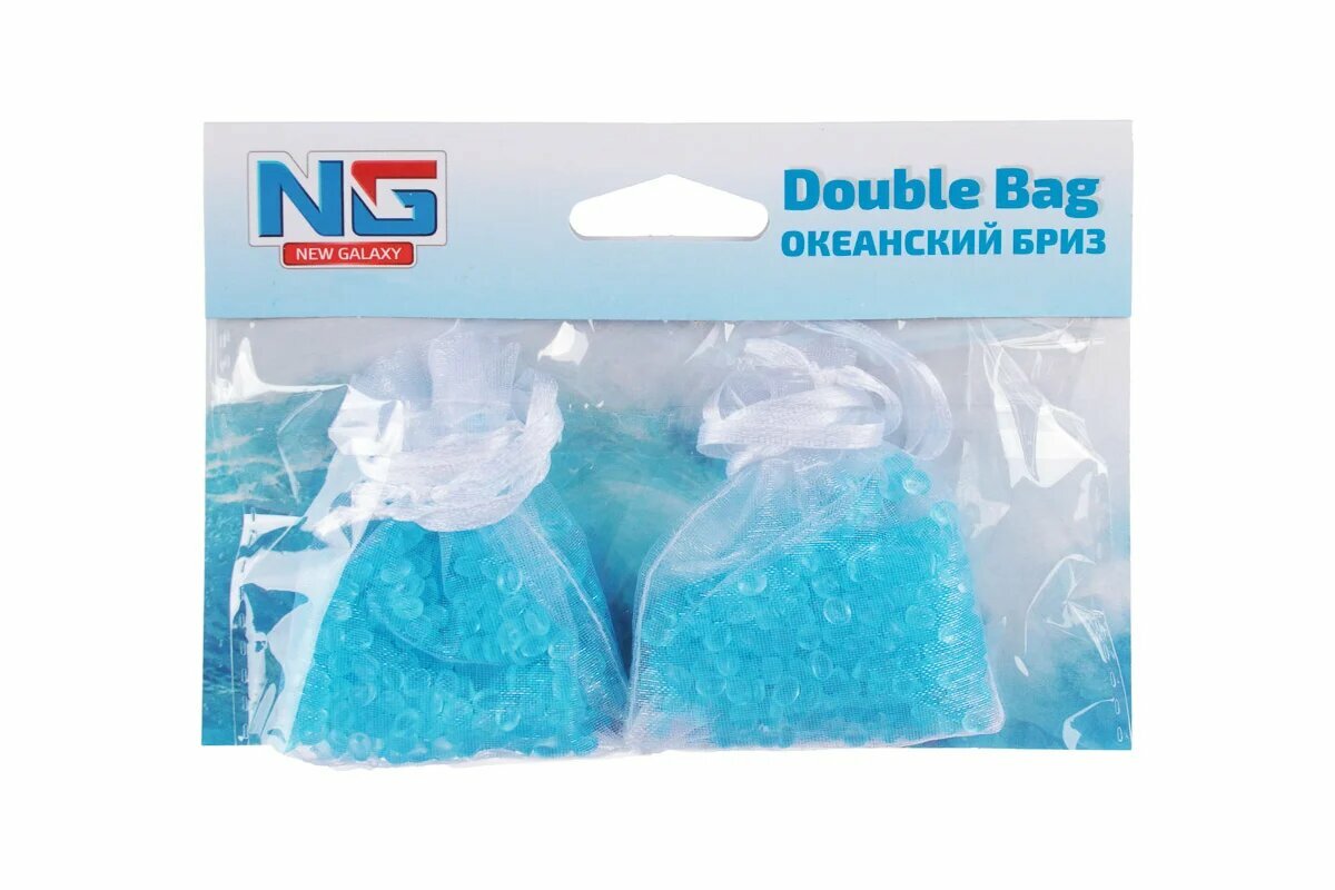 Освежитель (ароматизатор) подвесной мешочек с гранулами Double Bag Океанский бриз New Galaxy арт. 794464 - высокое качество