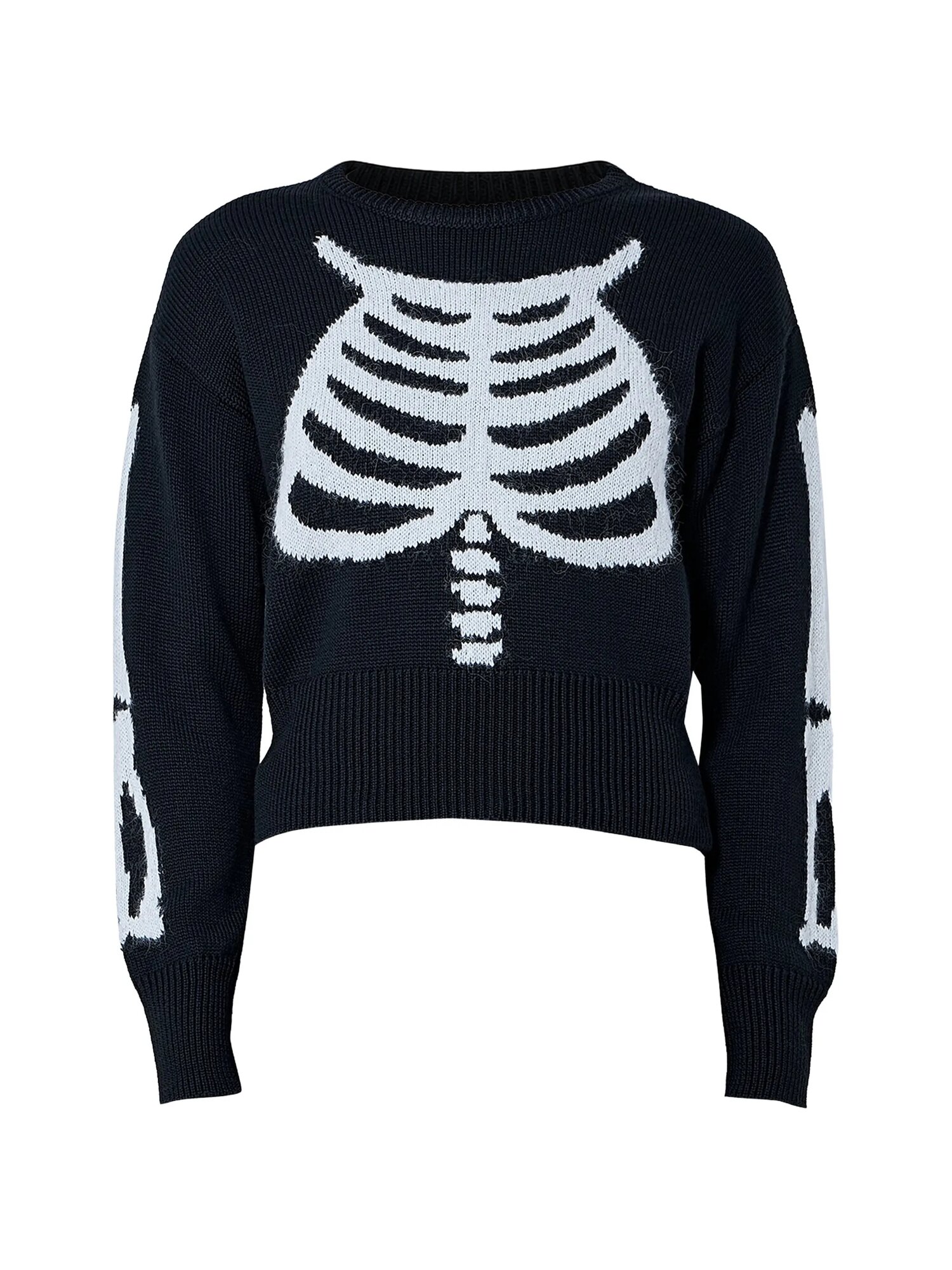 Свитер Skeleton-motif ribbed-knit sweater